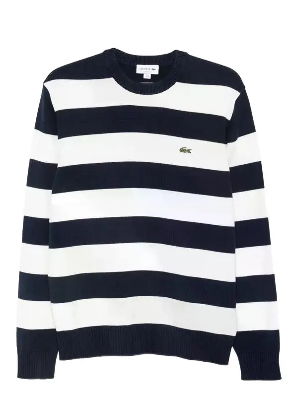 Lacoste Striped Crewneck Sweater - Blue