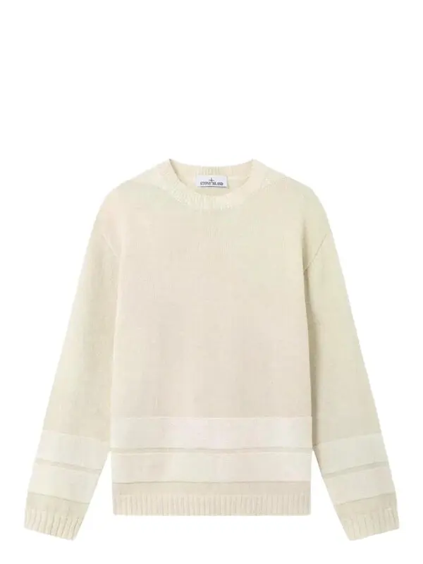 Stone Island Marina Striped Detail Sweater - Neutrals