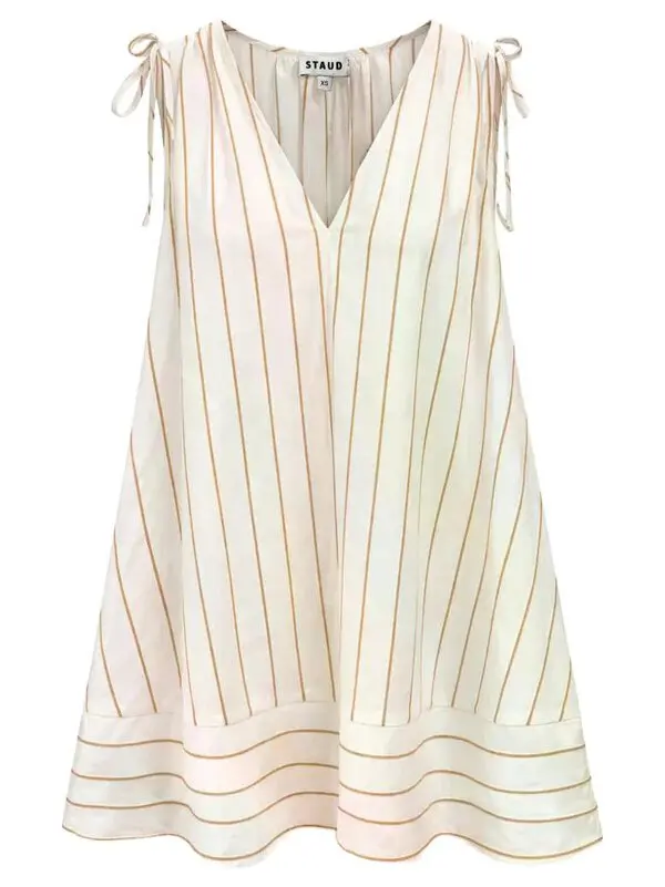 Staud Elena Striped Mini Dress - Neutrals