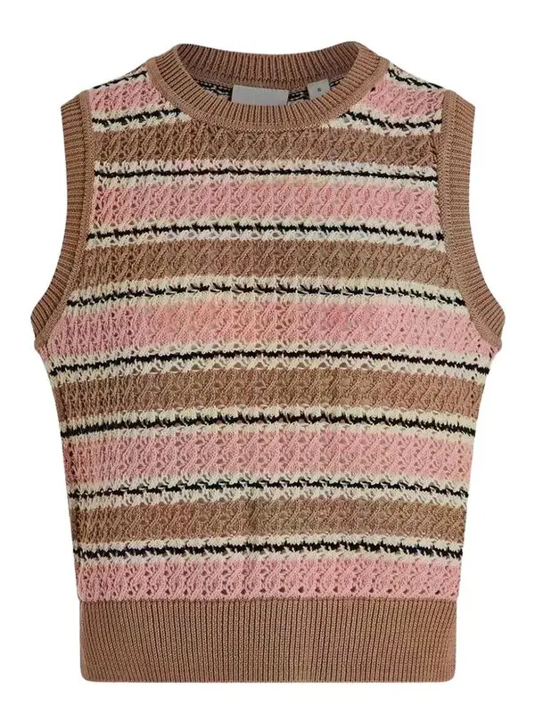 Varley Stripe Stitch Tank Top - Brown