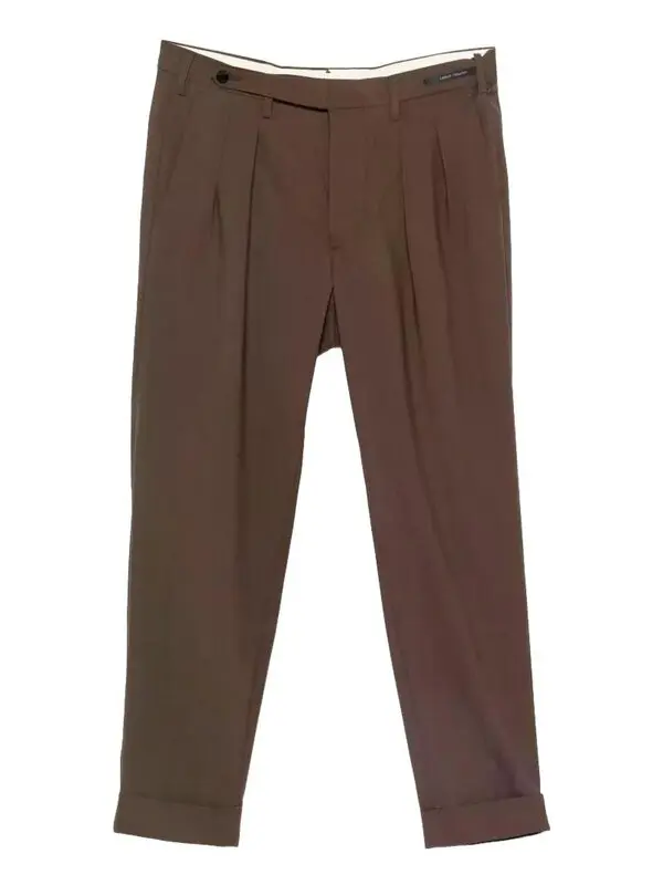 MICHAEL COAL Pleated Trousers - Brown