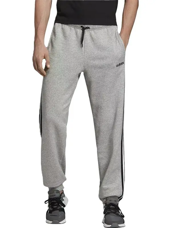 Adidas Stripes Essentials Fleece Track Pants - Grey