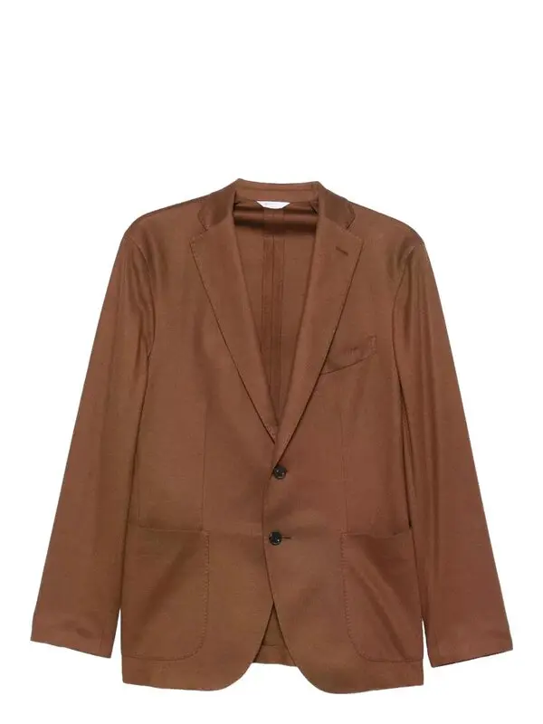 Boglioli Notched Cotton Blazer - Brown