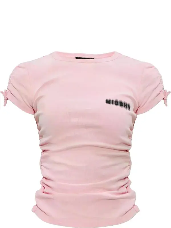MISBHV Ruched Detail T-shirt - Pink