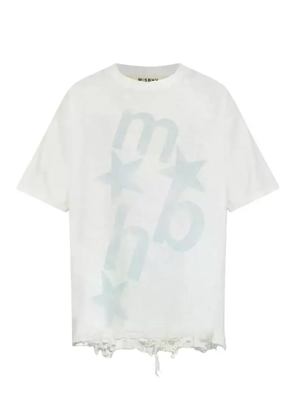 MISBHV Logo-print Distressed T-shirt - White