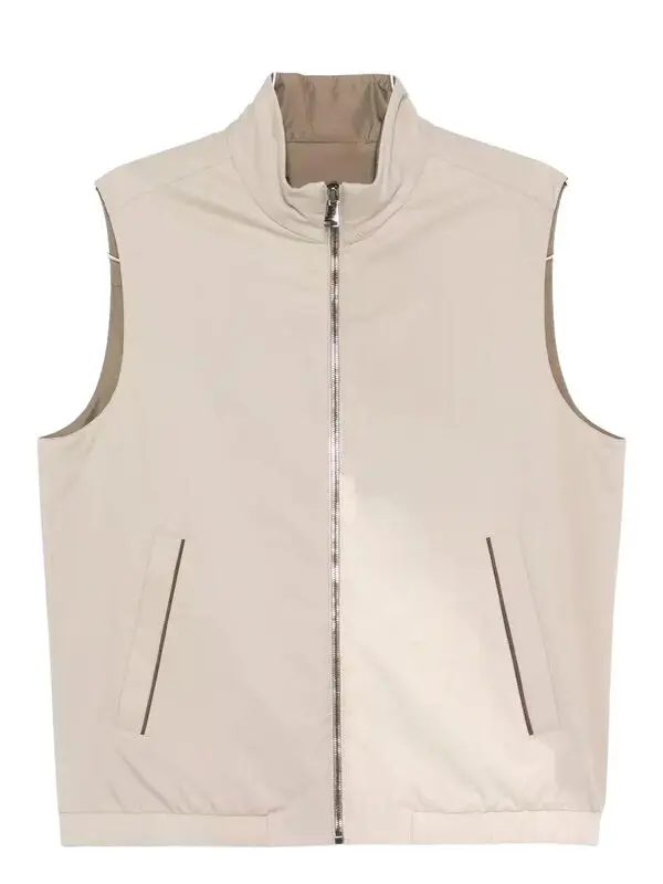 Canali Zip-fastening Gilet - Neutrals