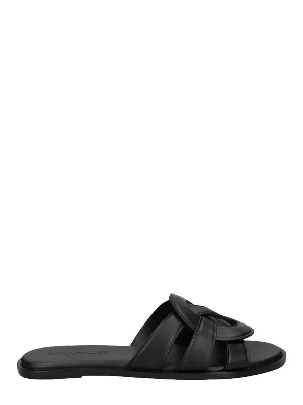 COACH Woven Leather Sandals - Black