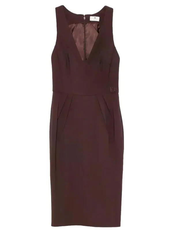 Elisabetta Franchi V-neck Midi Dress - Brown