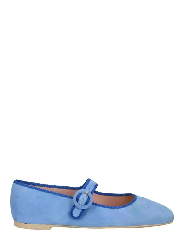 Pretty Ballerinas Camille Buckle Strap Ballerinas - Blue