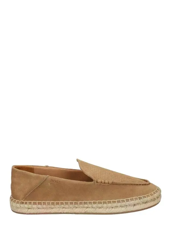 BOSS Textured Leather Espadrilles - Neutrals
