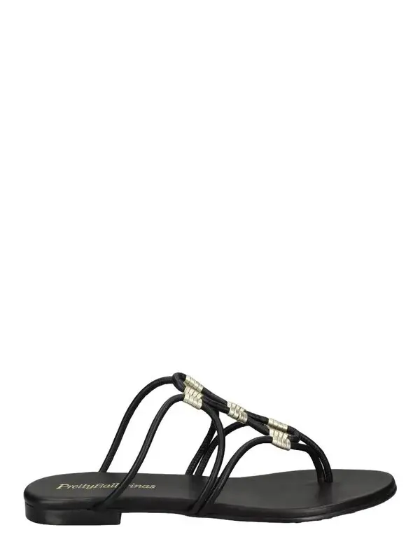 Pretty Ballerinas Judy Leather Sandals - Black