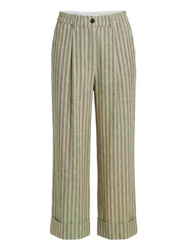Brunello Cucinelli Striped Linen Trousers - Neutrals