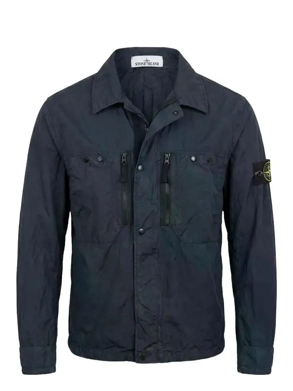 Stone Island Zip-up Shirt - Blue