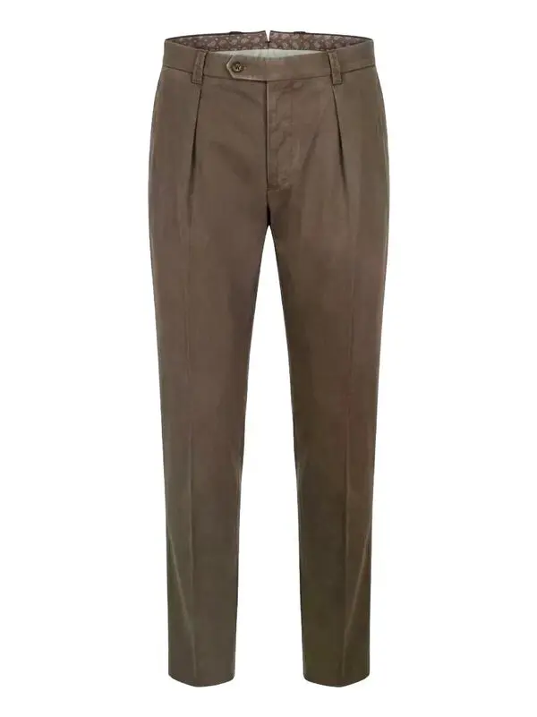 BERWICH Pleated Wool Trousers - Brown