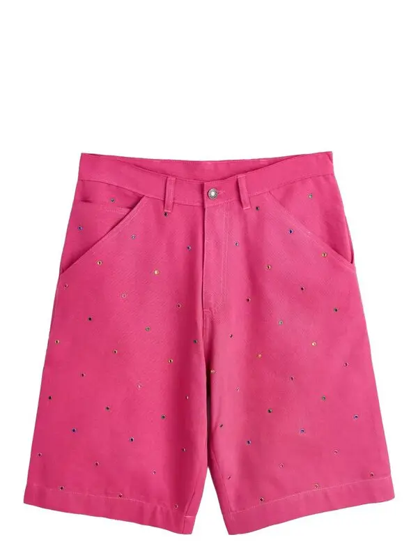 SKY HIGH FARM WORKWEAR Studded Cotton Shorts - Pink