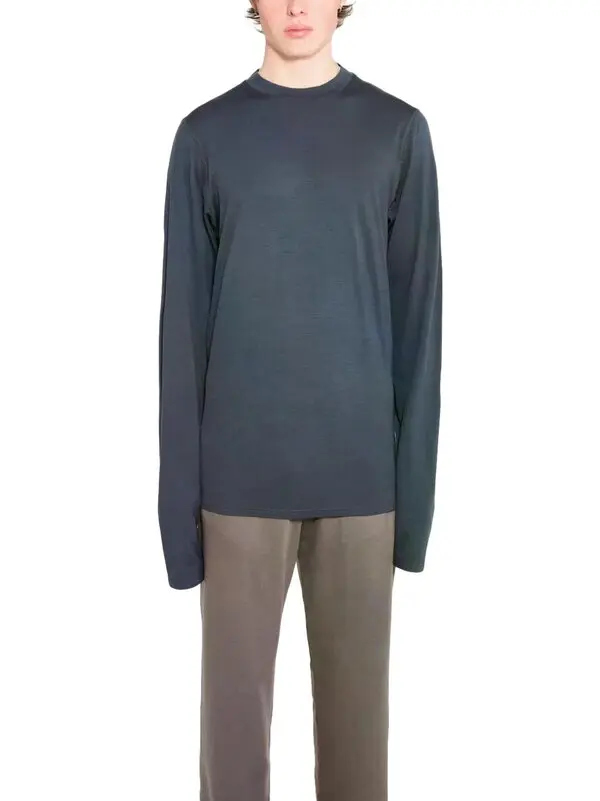 RIER Long-sleeve Round-neck T-shirt - Blue