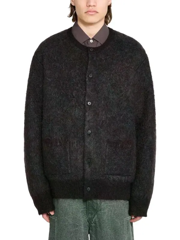 SSSTEIN Jacquard Pocket Cardigan - Brown