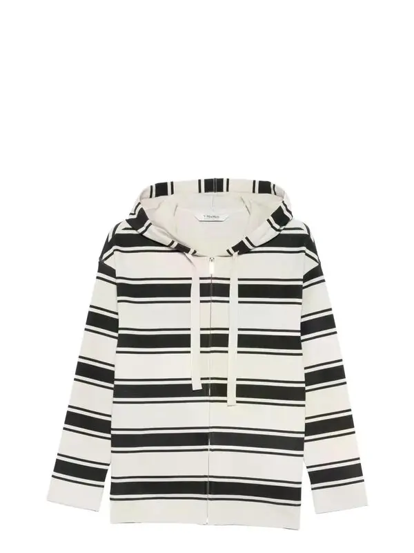 Max Mara Striped Zip Up Hoodie - Blue