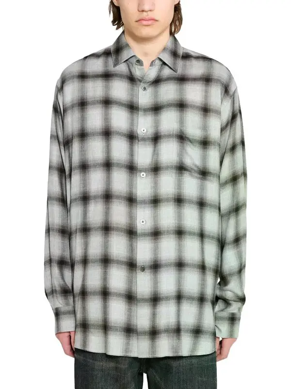 SSSTEIN Checked Oversized Shirt - Grey