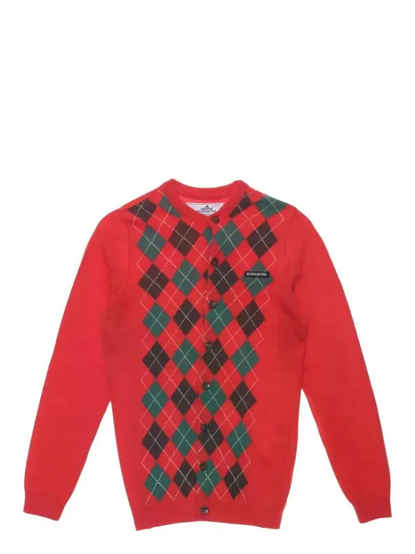 HODAKOVA Argyle-knit Wool Cardigan - Red
