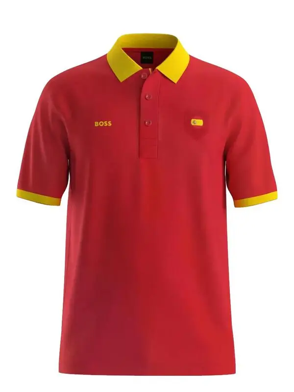BOSS Button Polo Shirt - Red