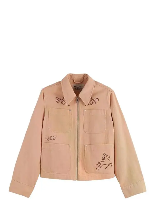 Scotch & Soda Embroidered Jacket - Pink