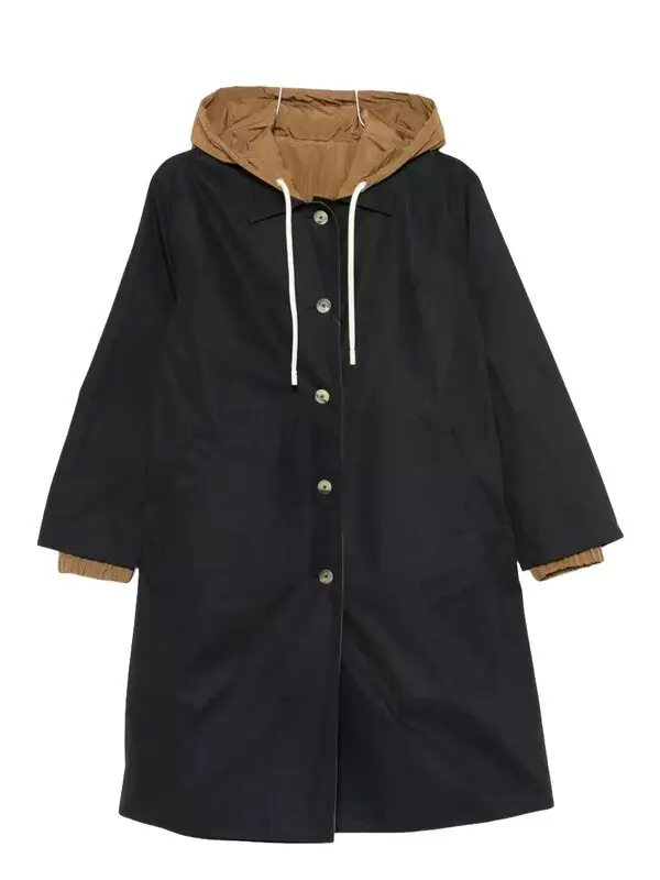 Herno Buttoned Hooded Coat - Blue