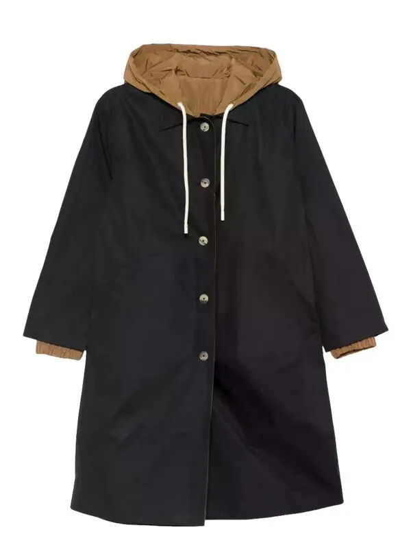 Herno Buttoned Hooded Coat - Blue