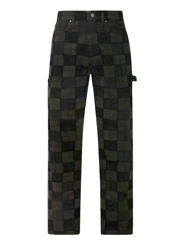 Amiri Chateau Crest Carpenter Checkered Jeans - Black