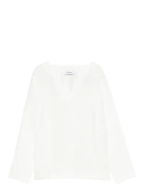 GRAN SASSO V-neck Top - White