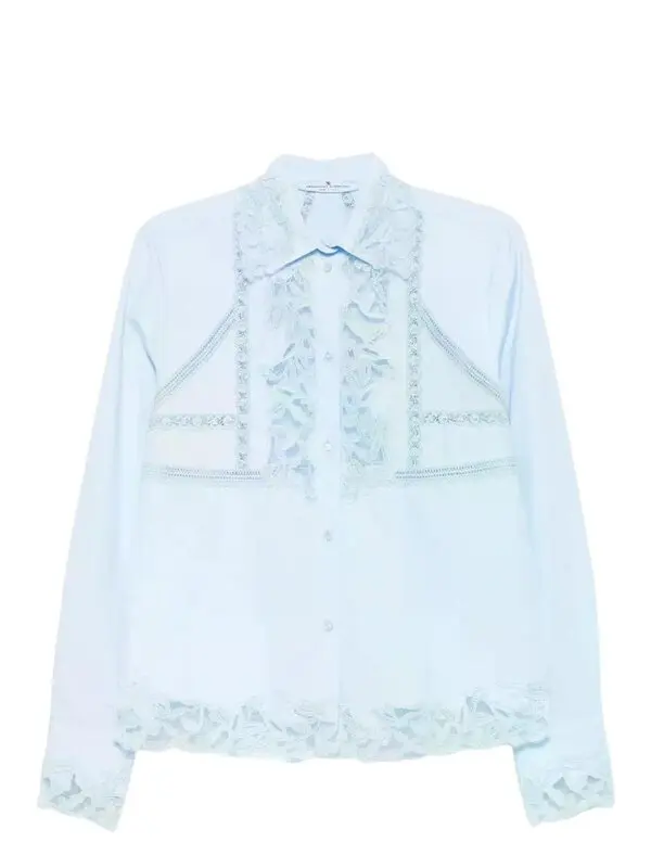 Ermanno Scervino Lace-detail Shirt - Blue