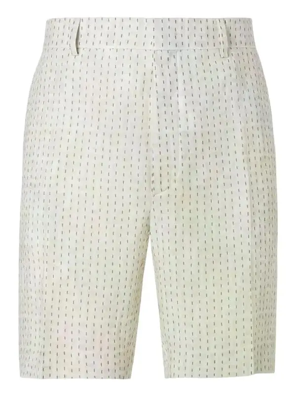 Fendi Stitching Linen Trousers - Neutrals