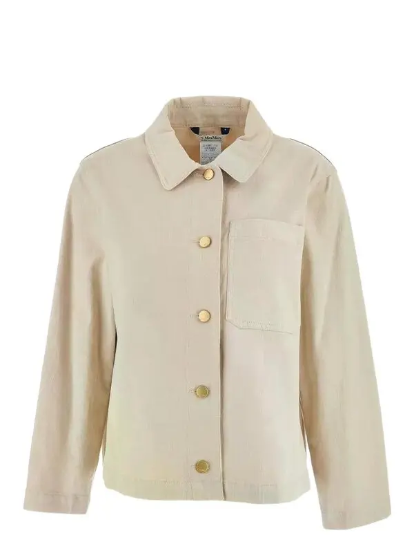 Max Mara Button Pocket Cotton Jacket - Neutrals