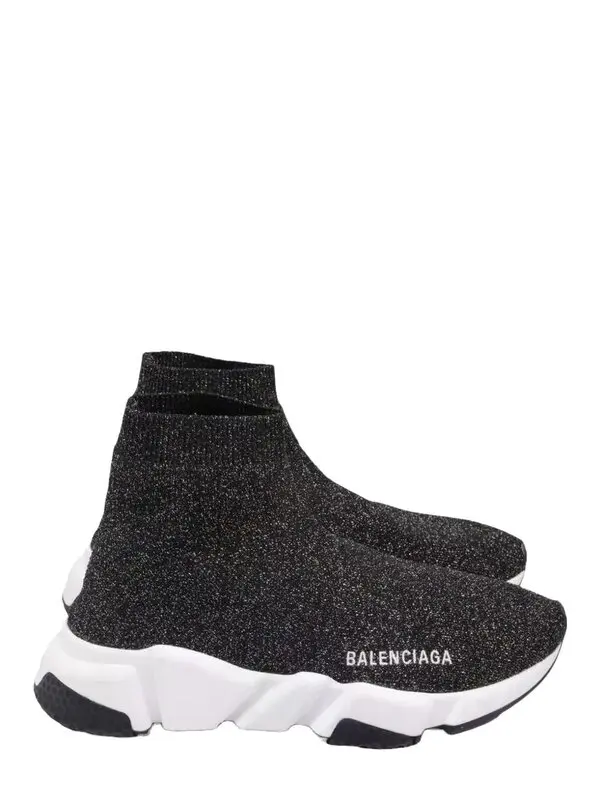 Balenciaga Speed Glittered Sneakers - Black