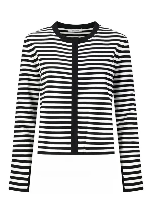 Max Mara Striped Cardigan - Black