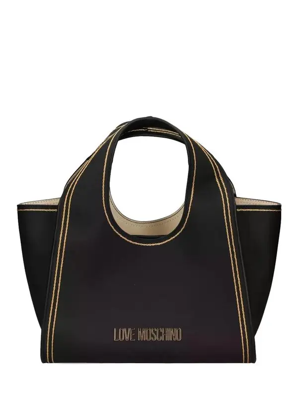 Moschino Logo-plaque Stitched Tote Bag - Black