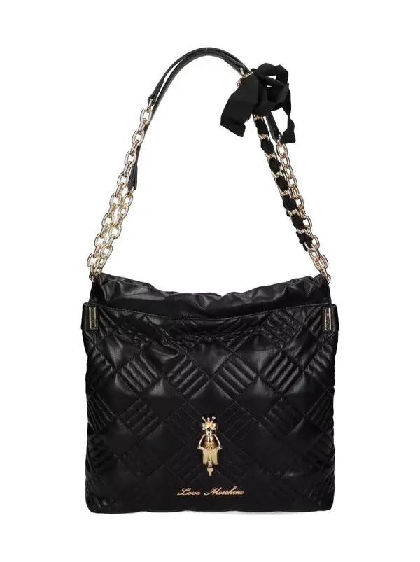 Moschino Quilted Chain-strap Tote Bag - Black