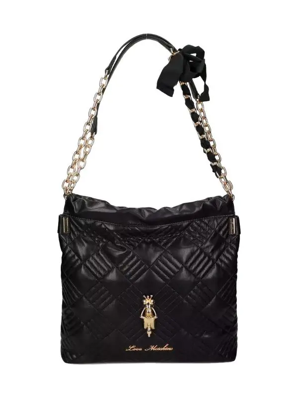 Moschino Quilted Chain-strap Tote Bag - Black