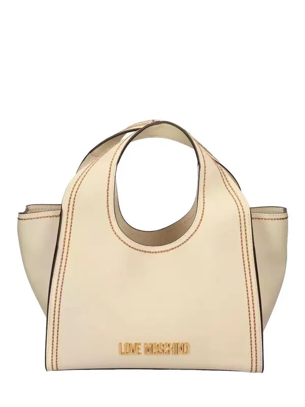 Moschino Logo-plaque Stitched Tote Bag - Neutrals