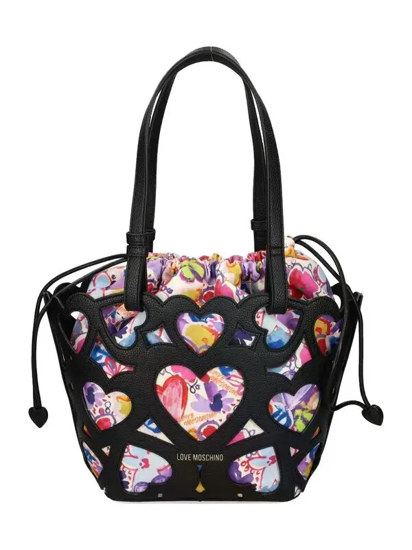 Moschino Heart Cutout Tote Bag - Black