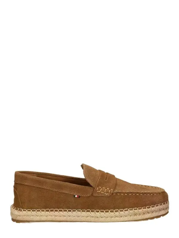 Tommy Hilfiger Suede Espadrille Loafers - Brown
