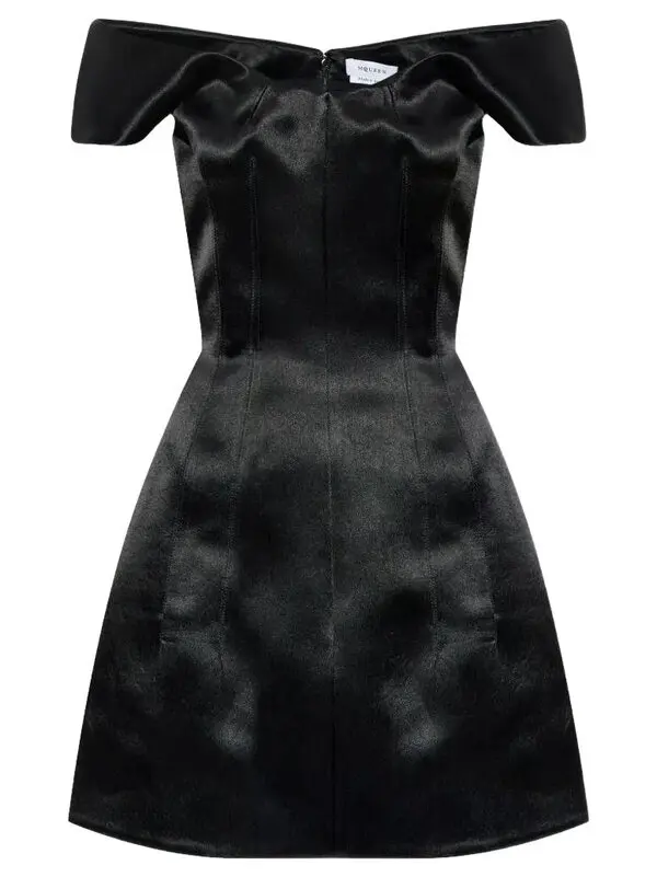 Alexander McQueen Off-shoulder Mini Dress - Black