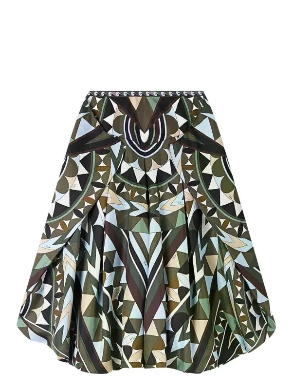 Emilio Pucci Manuba Print Wide Trousers - Green