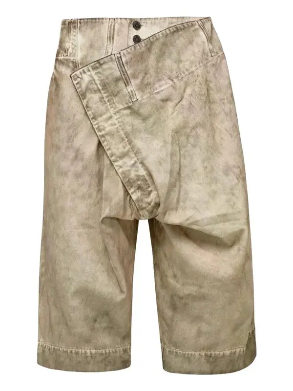 VIVIENNE WESTWOOD Asymmetric Cotton Shorts - Neutrals