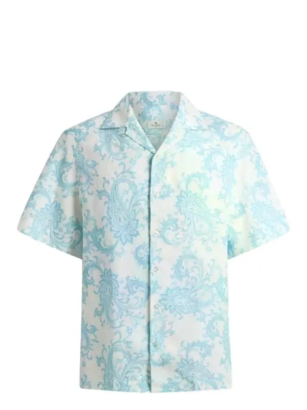 Etro Paisley Bowling Short-sleeve Shirt - White
