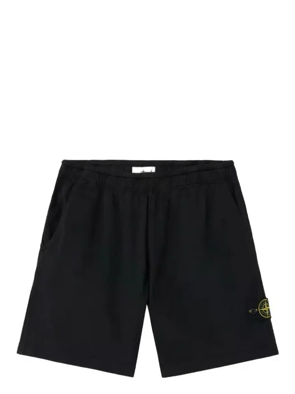 Stone Island Logo Patch Shorts - Black