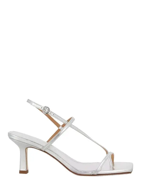 AeydĒ Leather Heeled Sandals - Silver