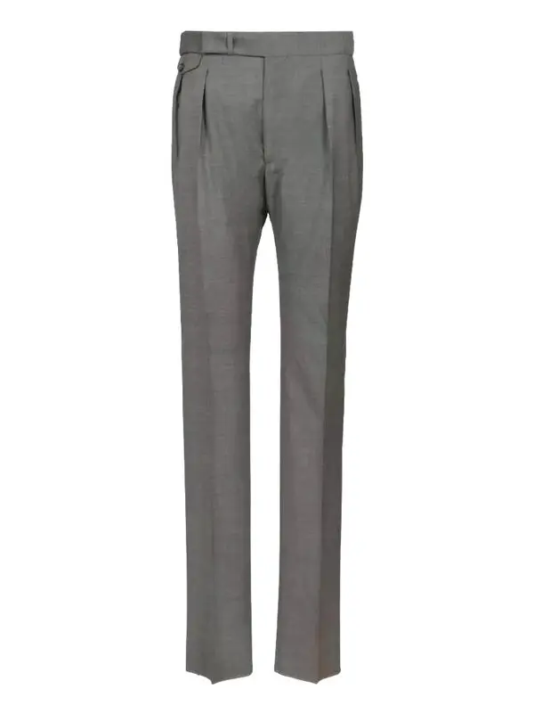 Tagliatore Prince Of Wales Pleated Trousers - Grey