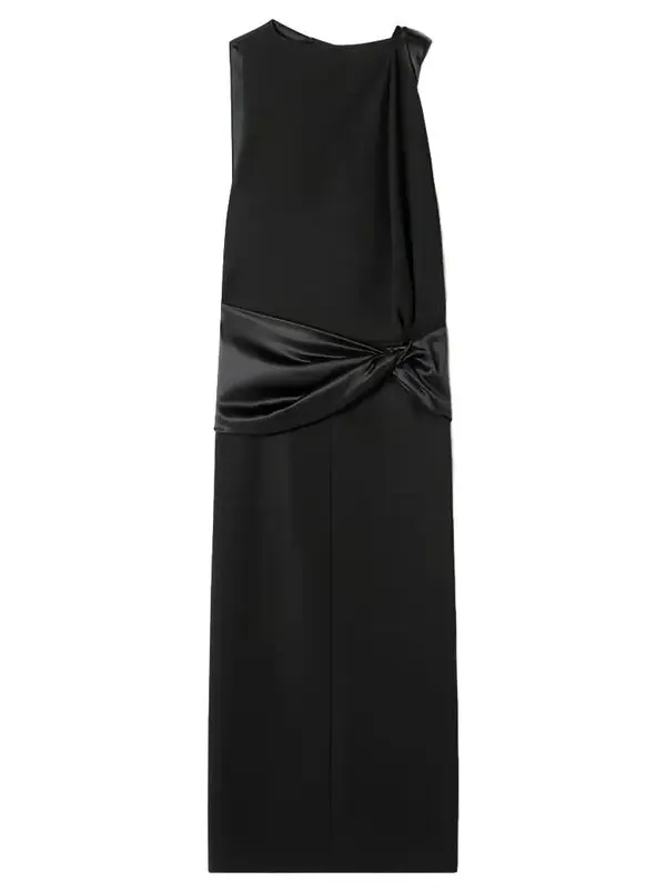 LANVIN Knot Detail Midi Dress - Black
