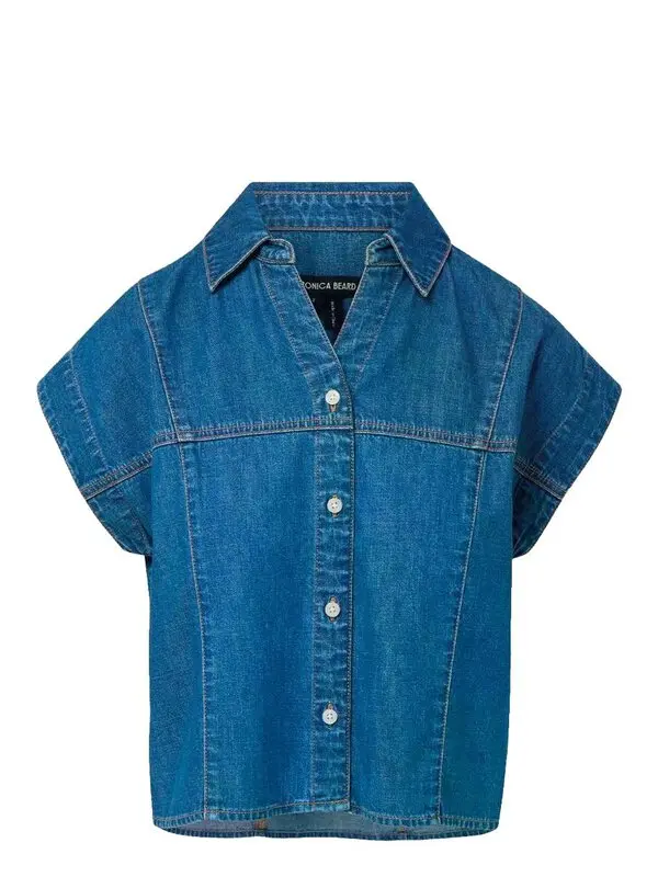 Veronica Beard Nestor Denim Top - Blue